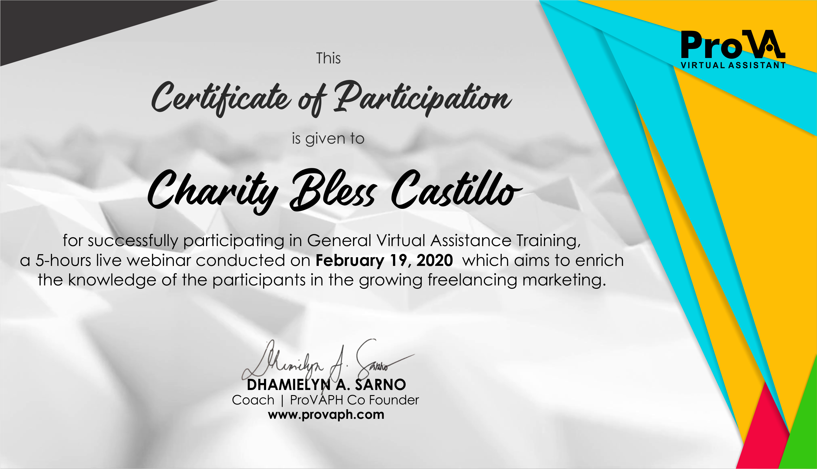 Charity Bless Castillo Professional Virtual Assistant Myprofile